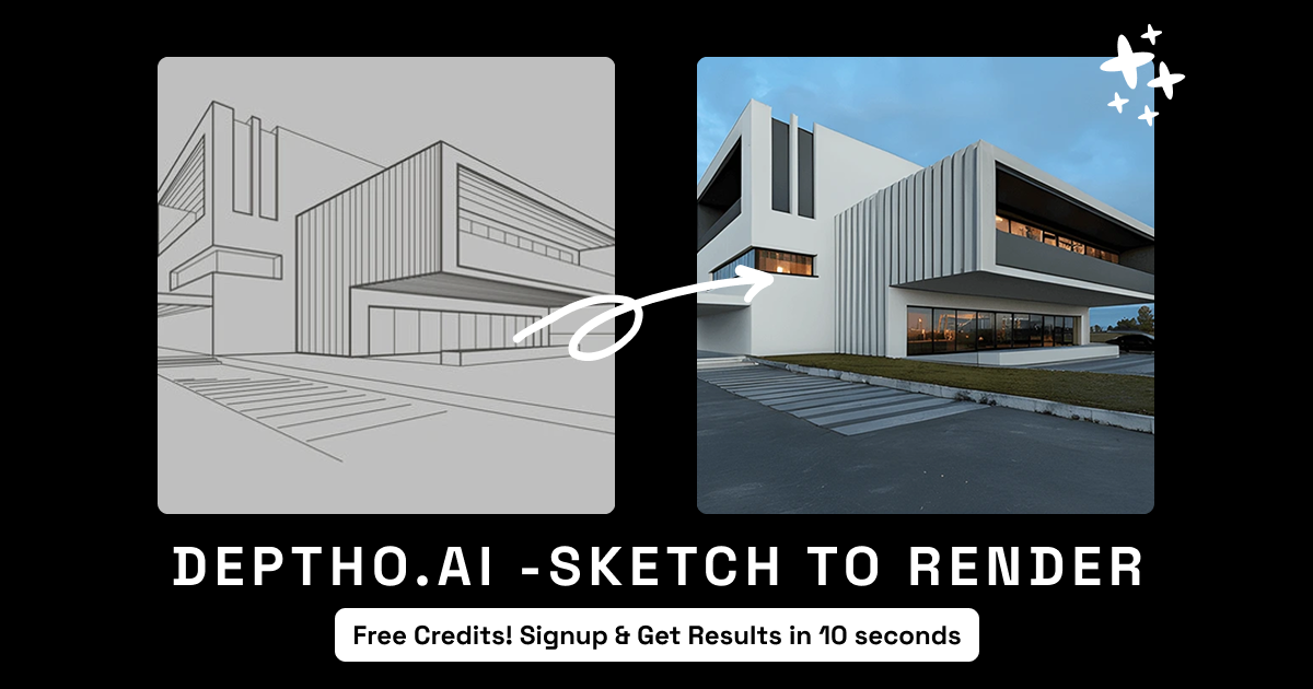 AI Sketch to Image - Architecture Design Render Tool